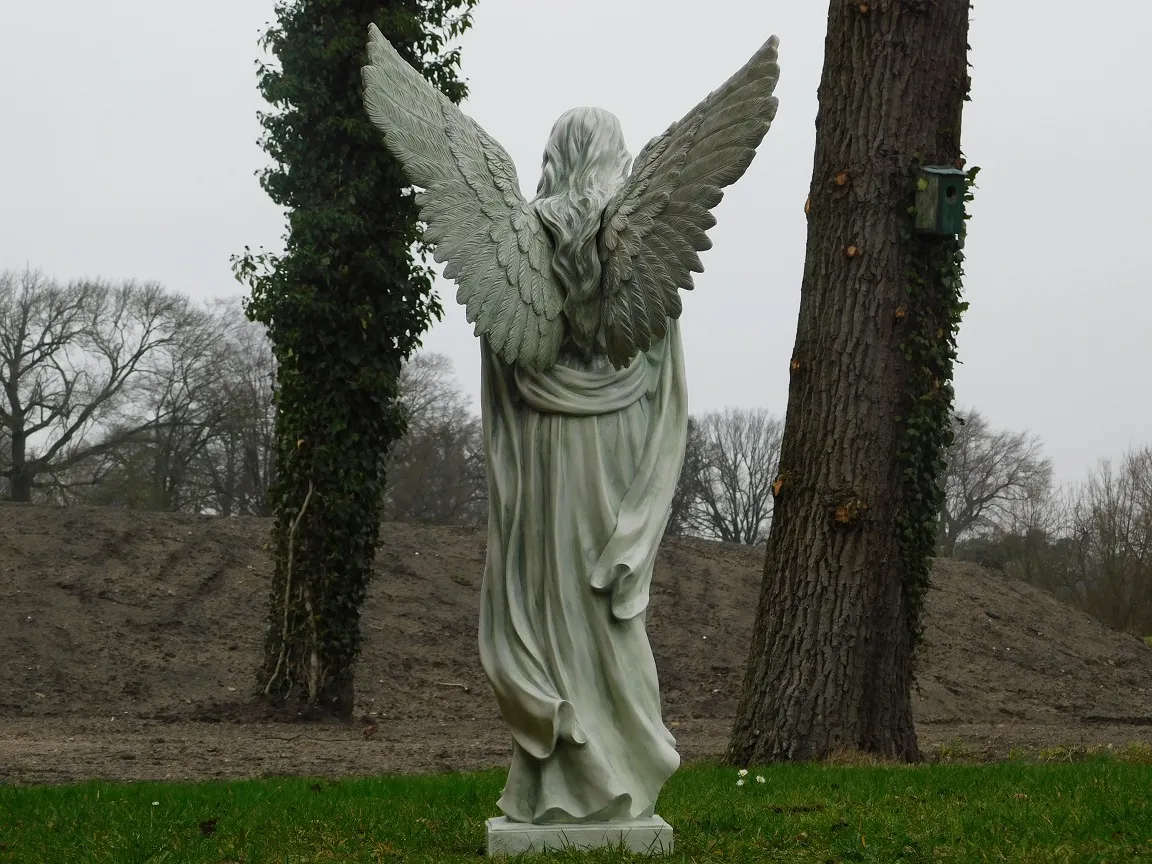 Engelenbeeld groot, biddende engel beeld, handbeschilderd