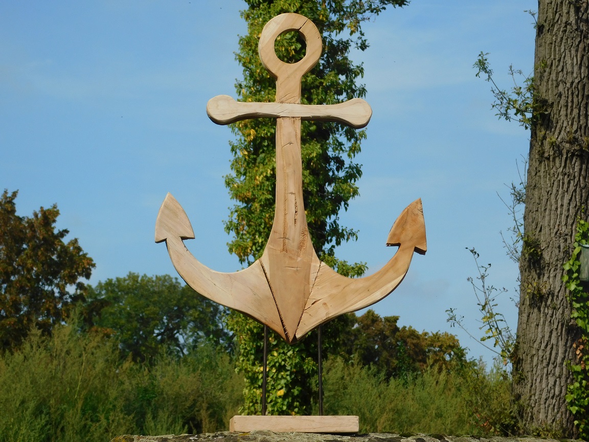 Handgemaakt Anker op Stand, 100 cm, Teakhout - Houseandgarden.shop - dé ...