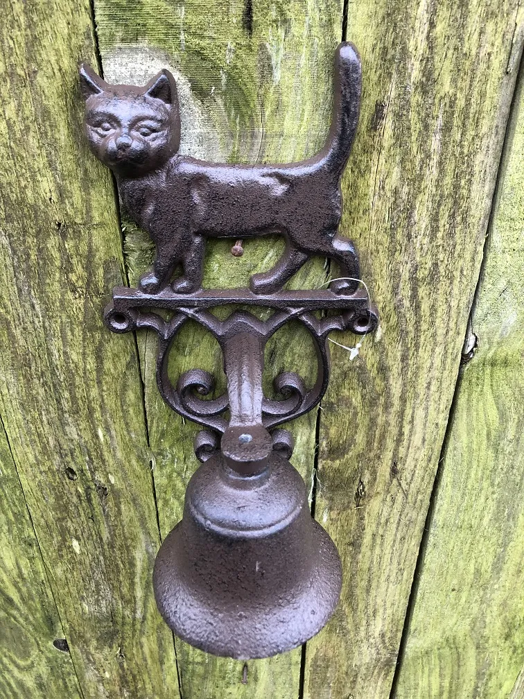 Deurbel met kat-poes - gietijzer -bruin, fraai. - houseandgarden.shop ...