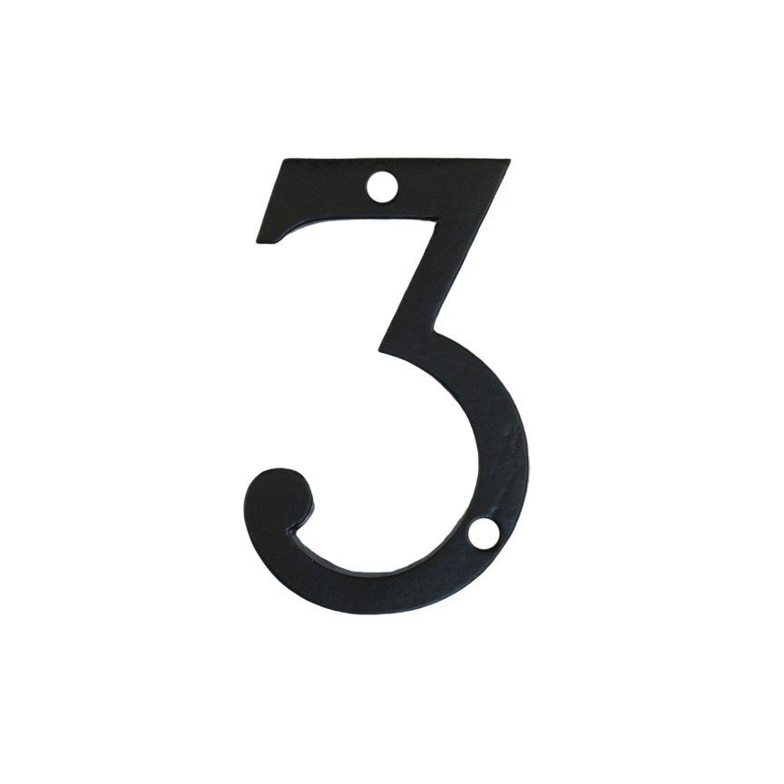 Hausnummer 3 - Schwarz - Eisen - 10 cm - Houseandgarden.shop - dé ...