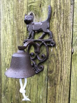 Deurbel met kat-poes - gietijzer -bruin, fraai. - Houseandgarden.shop ...